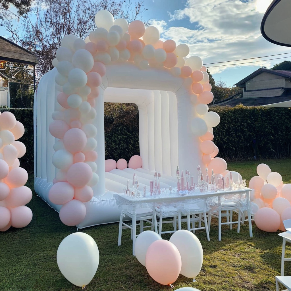Inflatable Bounce House White Cube Wedding Boucy Jump Castle with Air ...